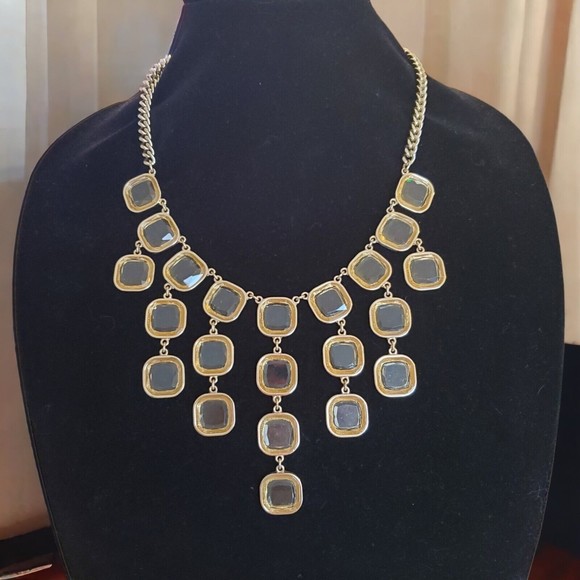 Unbranded | Jewelry | Gold Tone Yellow Glass Square Tiles Statement ...